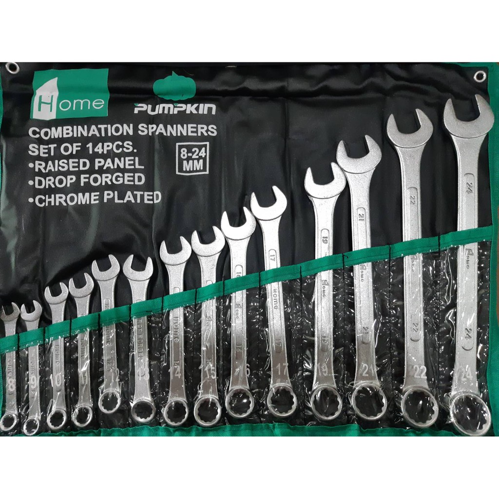 PUMPKIN HOME - 44980 ชุดประแจแหวนข้าง ปากตายข้าง14 ตัว/ชุด(8-24 mm ...