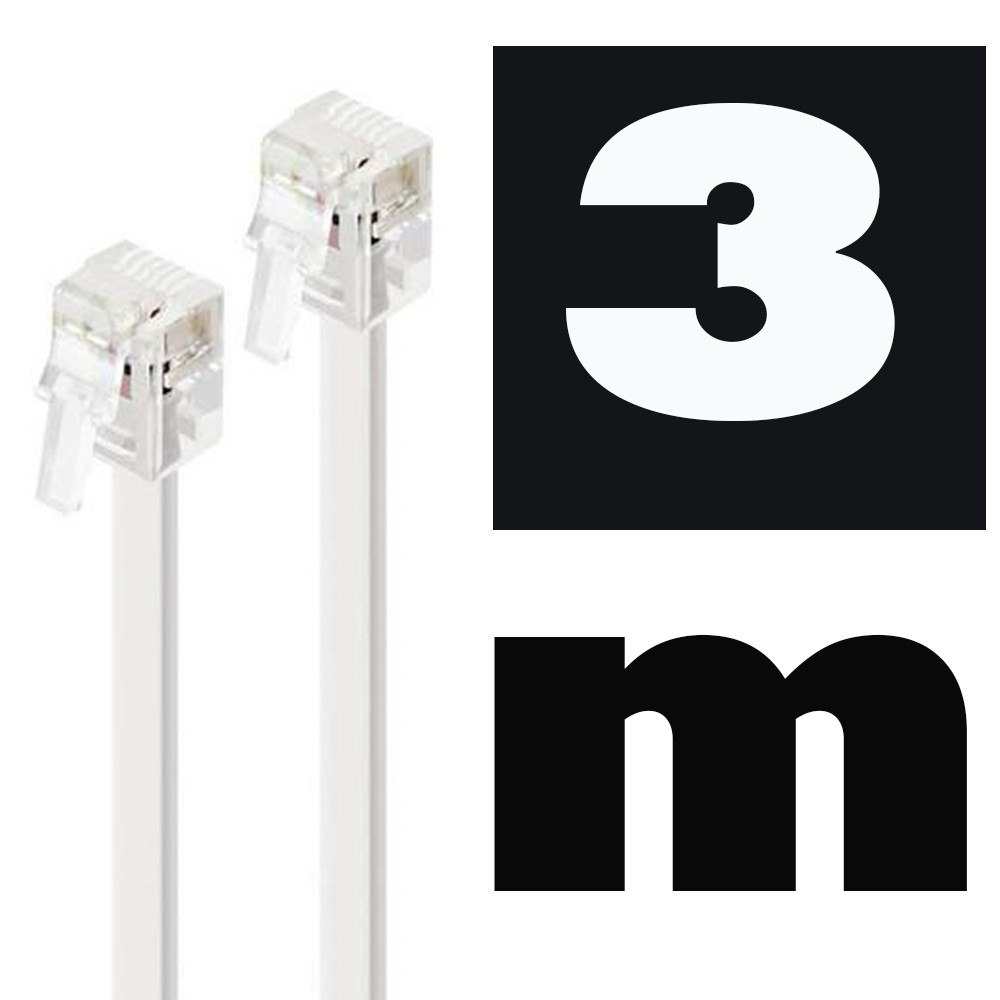 สายโทรศัพท์ 2 CORE 6P2C RJ11 Male to Male Plug Telephone Line Cable ...