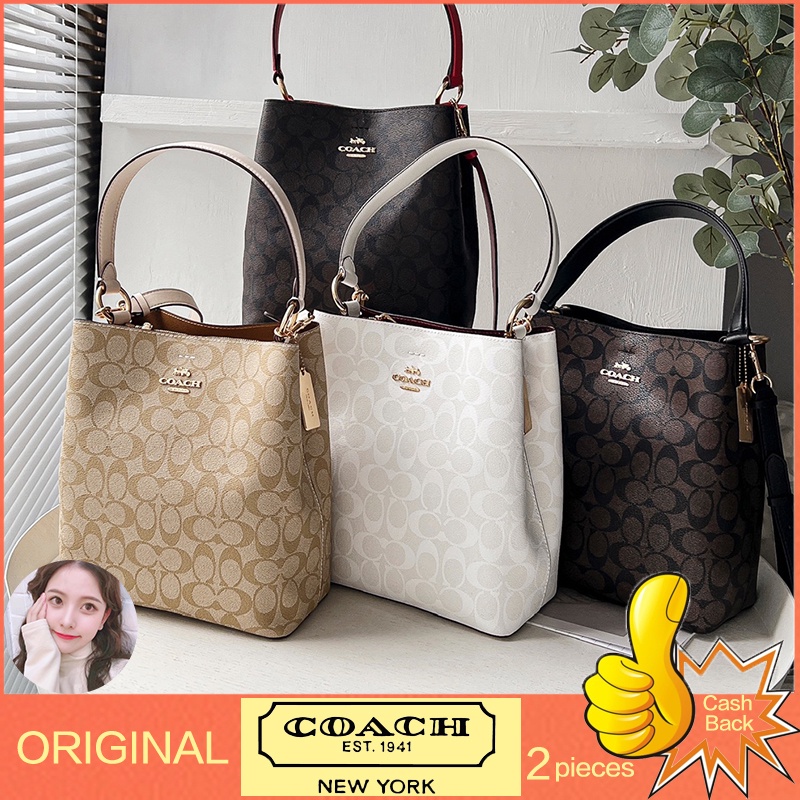 【จัดส่งฟรี】ของแท้ 100% Coach Town bucket กระเป๋าสะพายสุภาพสตรี ...