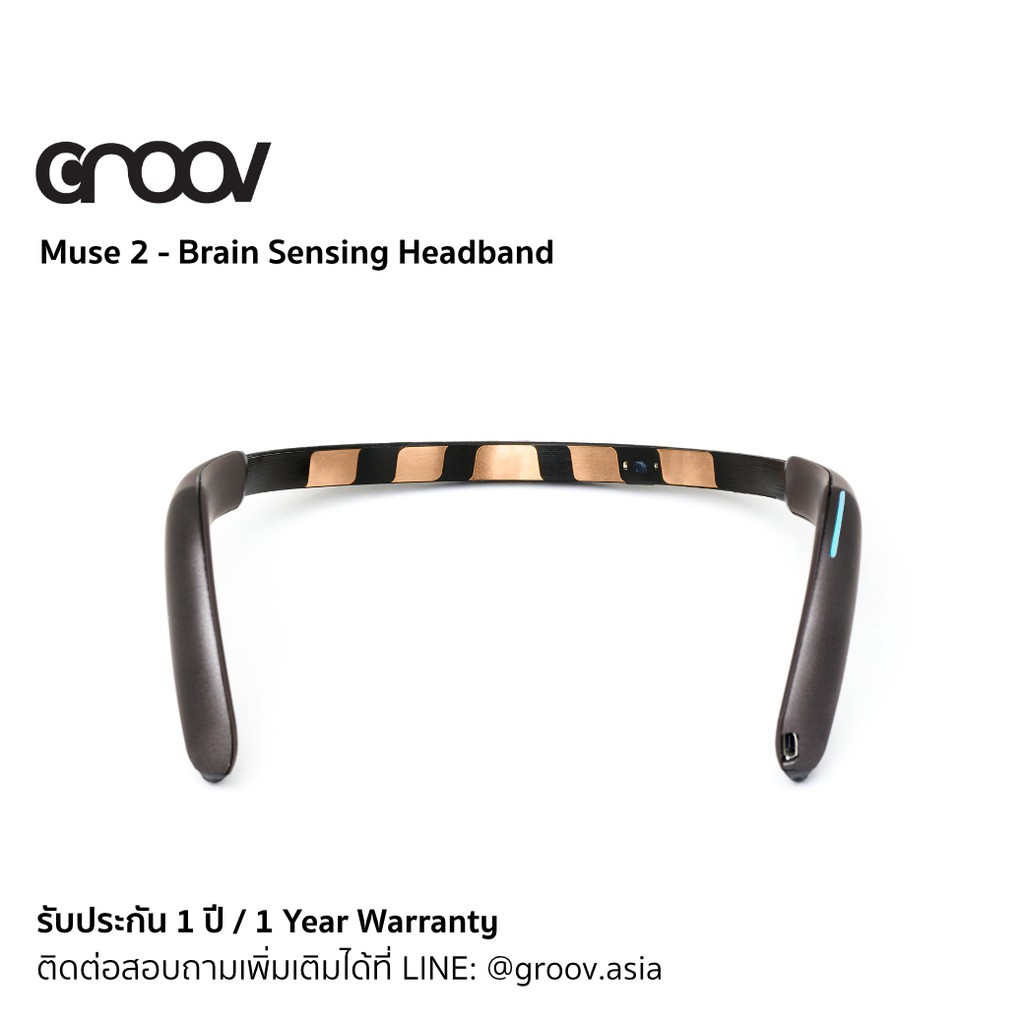 Muse 2 Brain Sensing Headband อุปกรณ์ตรวจวัดคลื่นสมอง, หัวใจ, ลมหายใจ ...
