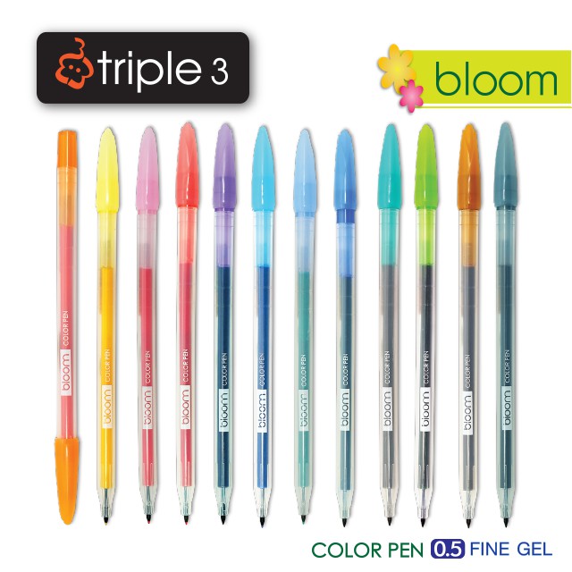 Triple3 ปากกา Bloom Colours Pen ( Bloom Colours Pen) 1 ด้าม | Shopee ...