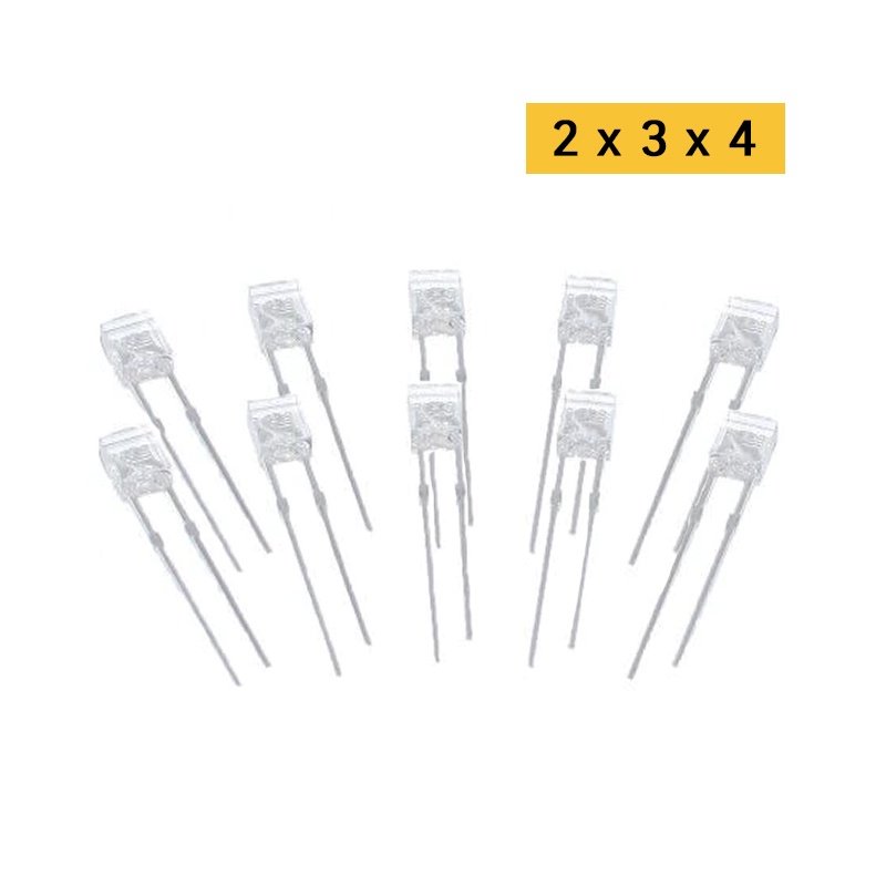 (10ชิ้น) LED 234 257 สี่เหลียม ขนาด 2x3x4 / 2x5x7 มม. LED Rectangle ขาว ...