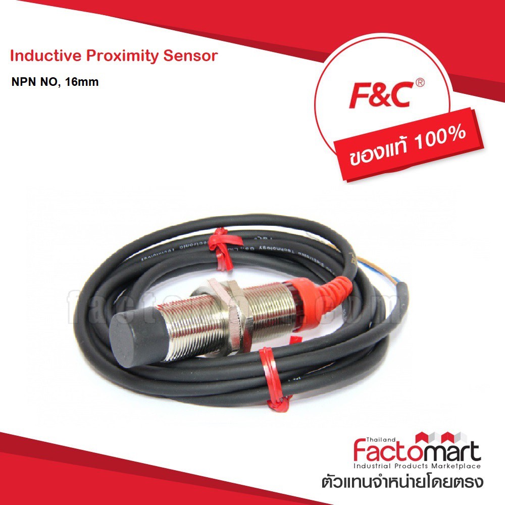 Inductive Proximity Sensor - F&C - Sensor - เซนเซอร์ตรวจจับโลหะ 12-24VDC - ขนาด M12 - Cable 2m ...