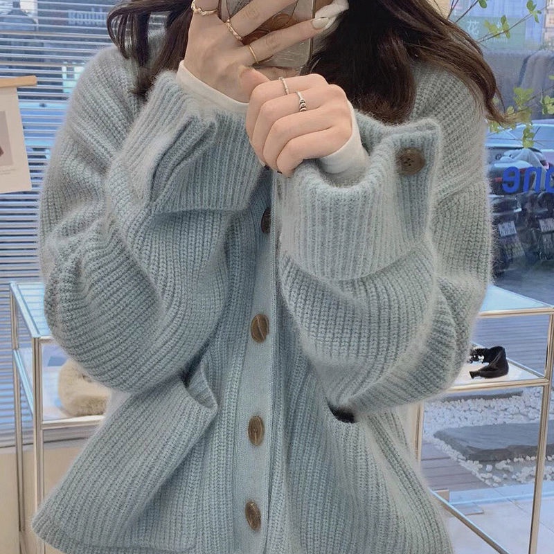 【COD】Mori s first love milk blue soft waxy sweater cardigan Korean ...
