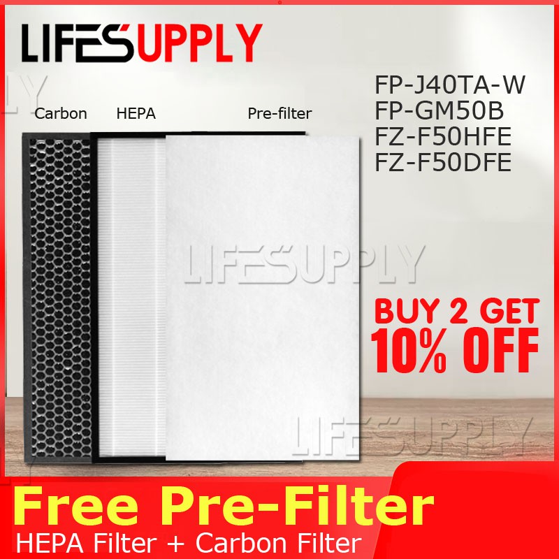 FP-J50TA-H FP-J40TA-W FP-JM40B-B ชุดแผ่นกรอง HEPA Filter FZ-F50HFE และ ...