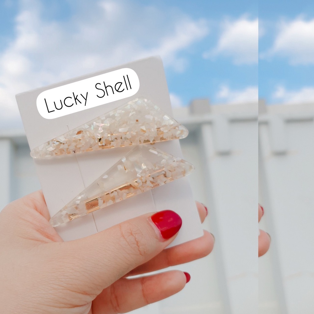 ิกิ๊บติดผมงานเกาหลี งานอะคริลิค เปลือกหอย เกรดพรีเมี่ยม รุ่น Lucky ...