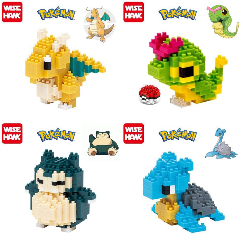 Nano Pokemon Block Diamond Mini Building Blocks ของเล่น Pikachu Charizard Eevee Snorlax ...