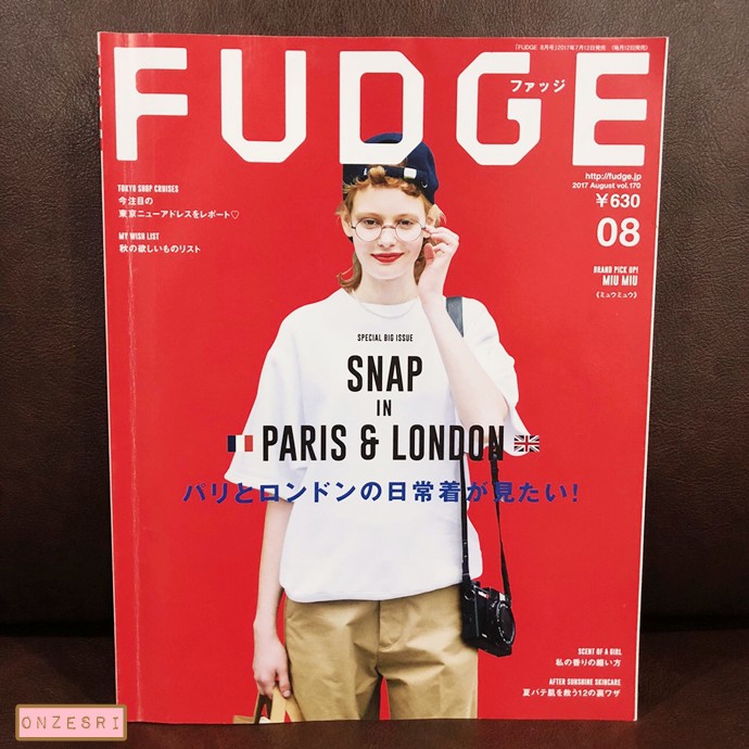 นิตยสารญี่ปุ่น FUDGE (ファッジ) เล่ม 8/2017 (AUG) ปก SNAP IN PARIS & LONDON ...