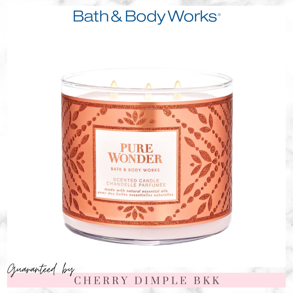 🍒ของแท้·ส่งไว·ถูก🍒BATH AND BODY WORKS เทียนหอม "Pure Wonder" 3-wicks ...