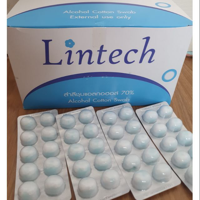 สำลีชุบแอลกอฮอล์70% Lintech แผง 10 ก้อน | Shopee Thailand