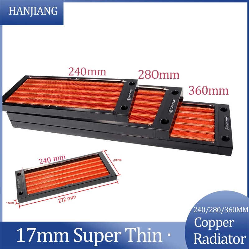 Hanjiang HJ-17 มม. หม้อน้ําทองแดง แบบบางพิเศษ 240 มม. 240 280 360 มม. ...