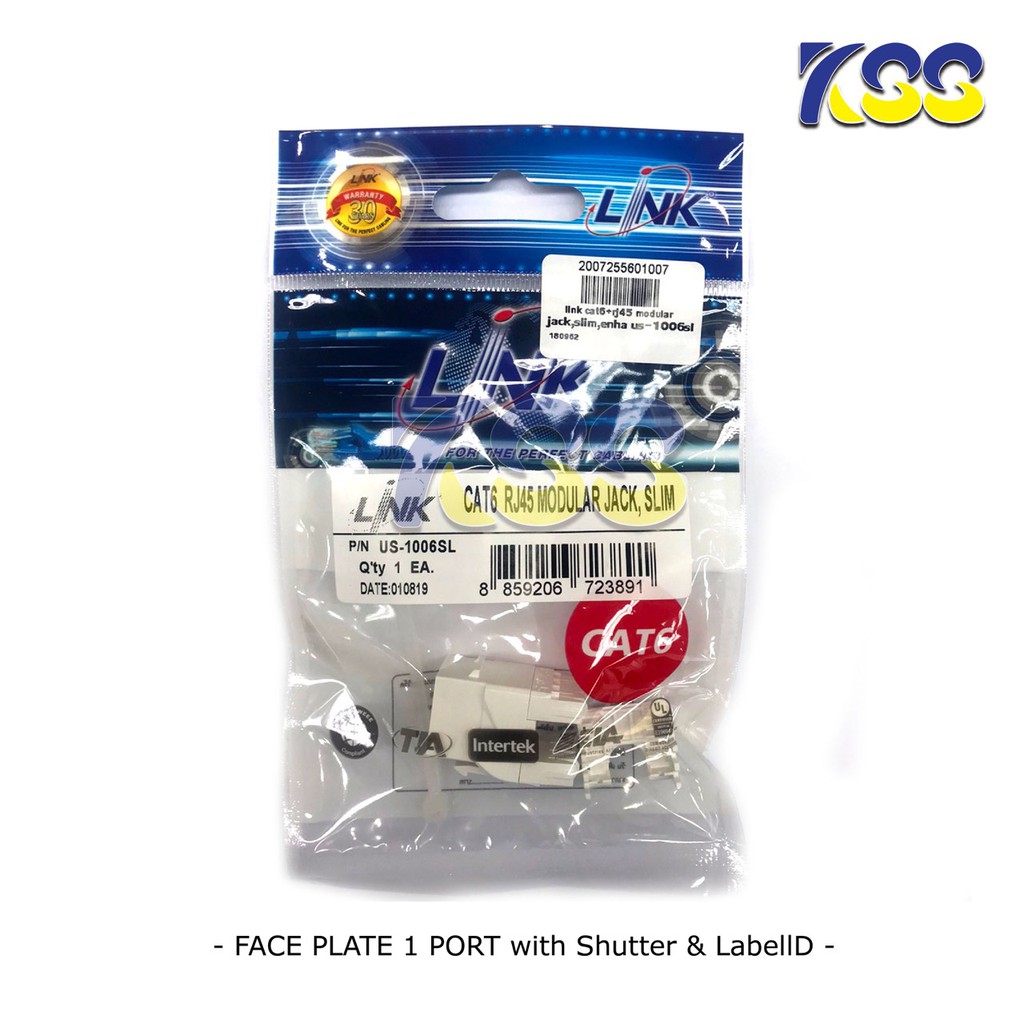 Link Cat6+rj45 Modular jack,slim รุ่น US-1006SL | Shopee Thailand