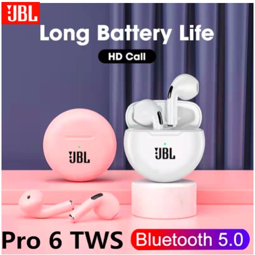 Pro6 JBL TWS หูฟังบลูทูธไร้สาย 5.0 สําหรับสมาร์ทโฟน | Shopee Thailand