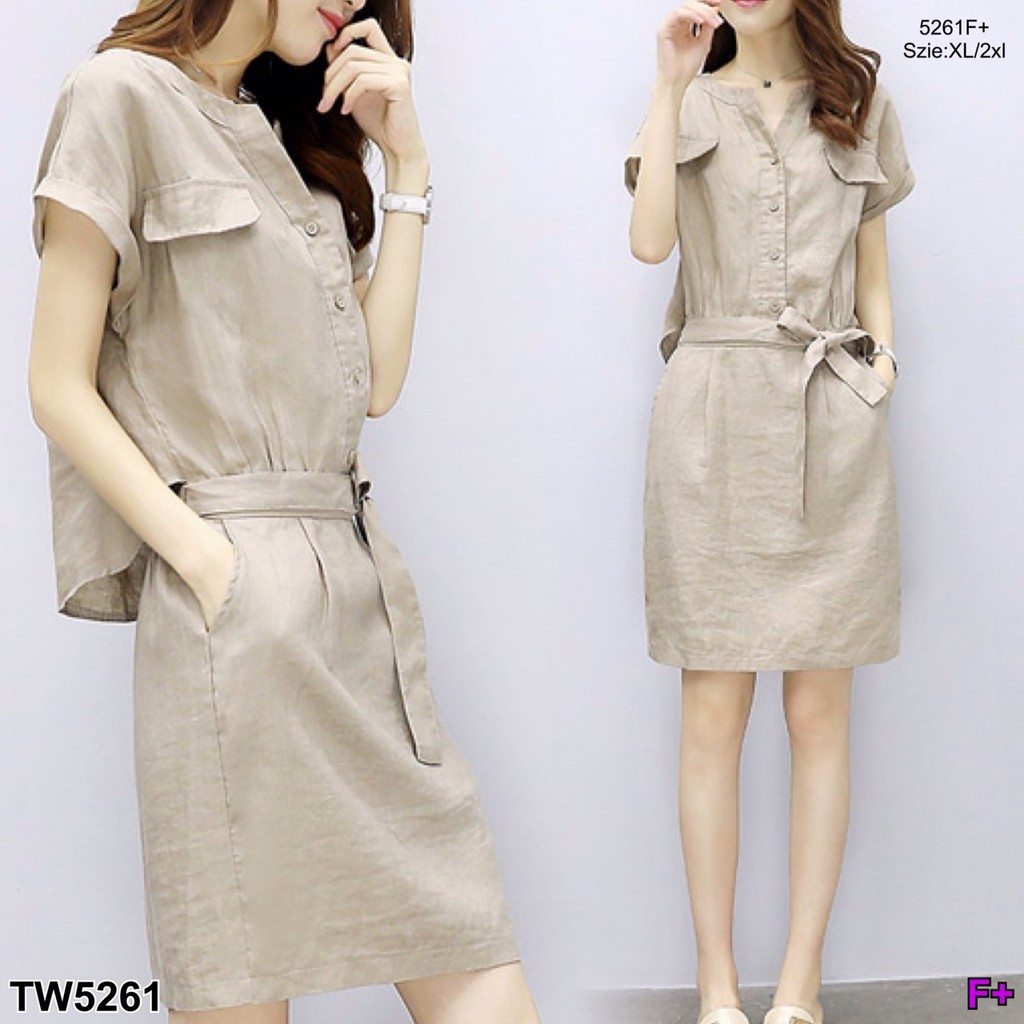Dress เดรสทรงโอเวอร่ไซร์ แฟนชั่นเกาหลี (5261) | Shopee Thailand