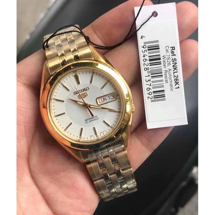 SEIKO 5 Automatic รุ่น SNKL26K1 นาฬิกาข้อมือผู้ชายสายแสตนเลสสีทอง ...
