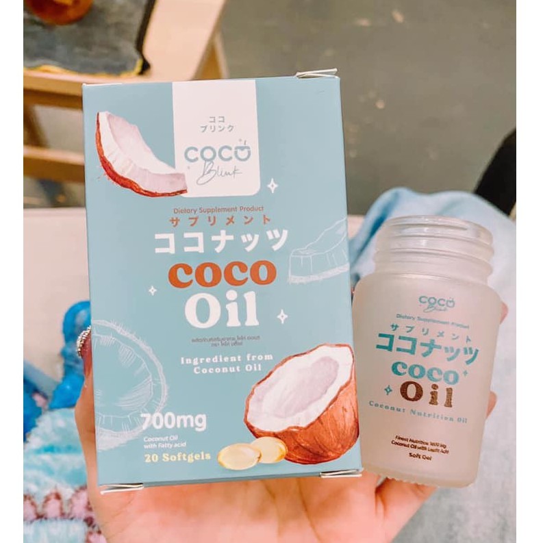 (ขายเท หมดอายุแล้ว)น้ำมันมะพร้าว Cocoblink oil ขนาดบรรจุ 700 มก. (20 ซอฟเจล) | Shopee Thailand