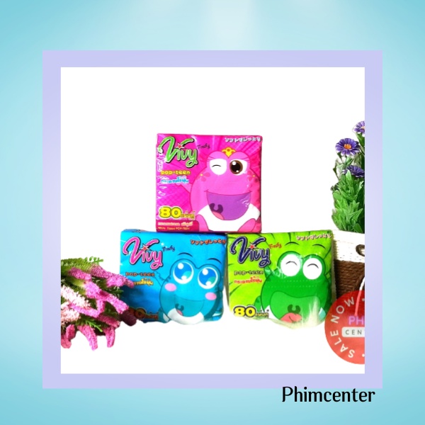 vivy รุ่น pop teen กระดาษทิชชู่สำหรับพกพาและตั้งโต๊ะ 80 แผ่นคู่ กระดาษ ...