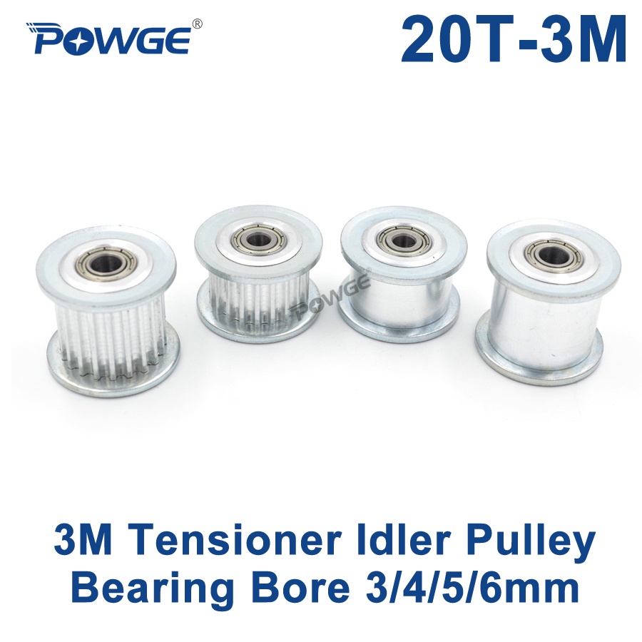 POWGE 20 Teeth 3M synchronous Pulley Idler Tensioner Wheel Bore 3/4/5 ...