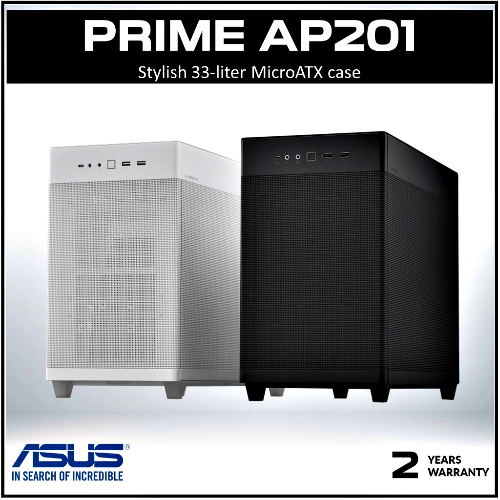 CASE (เคสมินิมอล) ASUS PRIME AP201 MESH (Micro-ATX) สวยงามแบบเรียบงหรู ...
