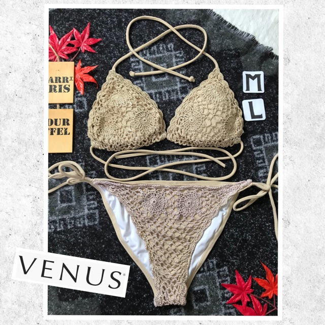 ชุดว่ายน้ำ Bikini ชุดทูพีช Two Piece แบรนด์ Venus ไซส์ M L อกคัพ D 36
