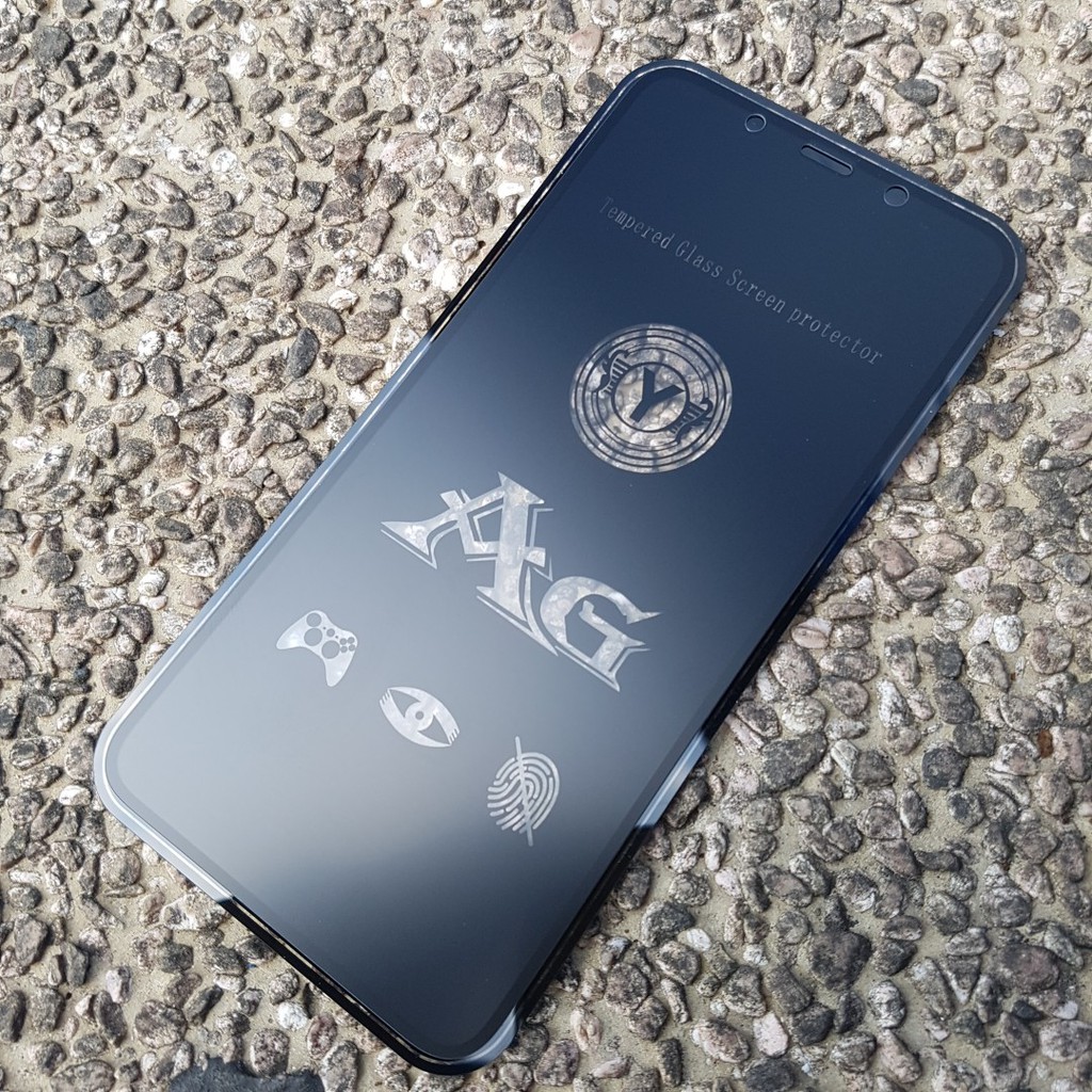 สําหรับ iPhone 11/11pro/11pro Max Matte Anti ลายนิ้วมือ-กระจกนิรภัย Anti Blue Ray (สีดํา ...