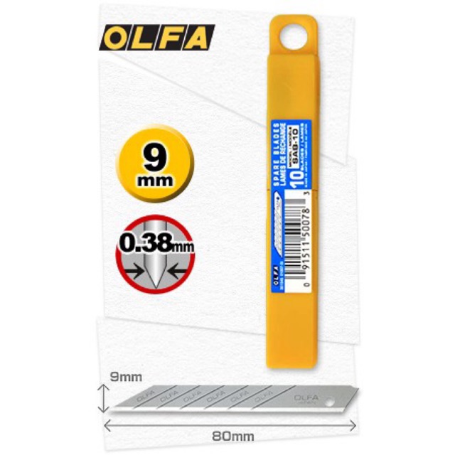 ใบมีด คัตเตอร์ OLFA SAB-10 ขนาด9มม. (1หลอด บรรจุ6ใบ) | Shopee Thailand