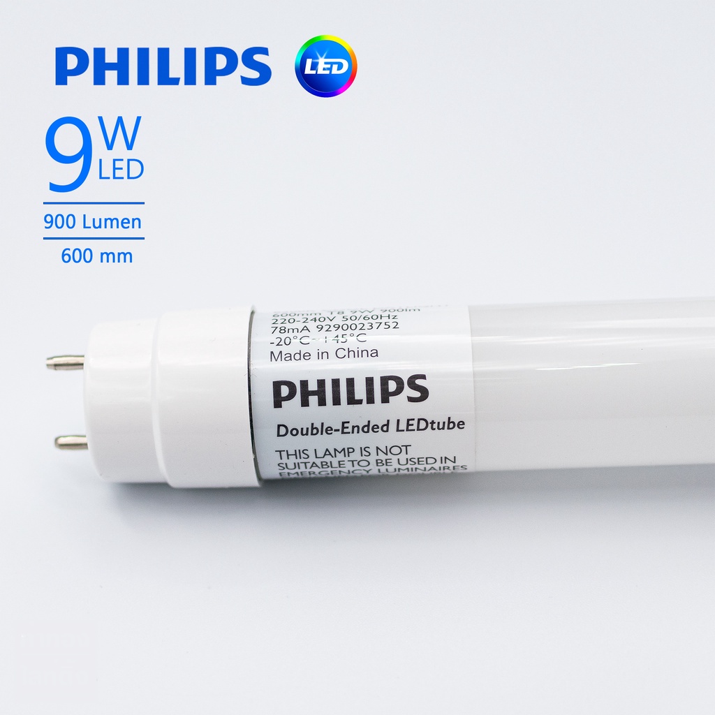 Philips Double-Ended Ledtube ฟิลิปส์ T8 6500K 9W 18W ไฟเข้าสองข้าง หลอดไฟ หลอด LED ประหยัดไฟ แอล ...
