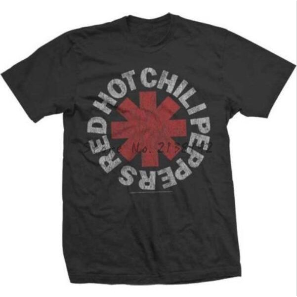 Red Hot Chili Peppers Distressed Logo ผู้ชาย T Shirt แบรนด์หรูแฟชั่นหรู ...