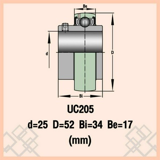 UC205 UC205-16 UC206 UC206-18 UC207 UC207-20 UC208 UC208-24 KMB ตลับลูกปืนตุ๊กตา (BEARING UNITS ...