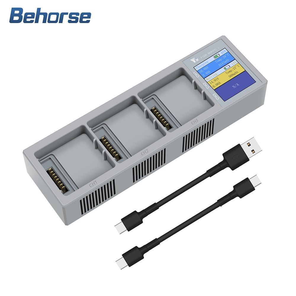 Digital Display Screen Battery Charger Two Way Charging Hub with USB ...