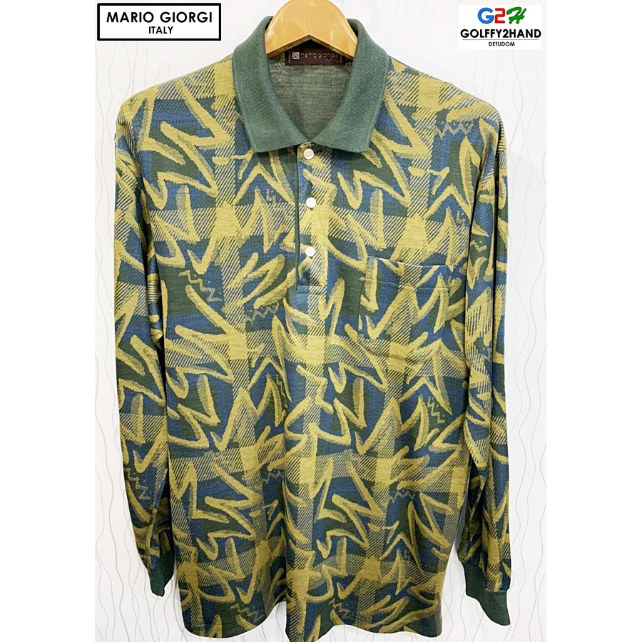 MARIO GIORGI ITALY แท้ เสื้อยืดโปโลแขนยาวเขียวลาย | Shopee Thailand