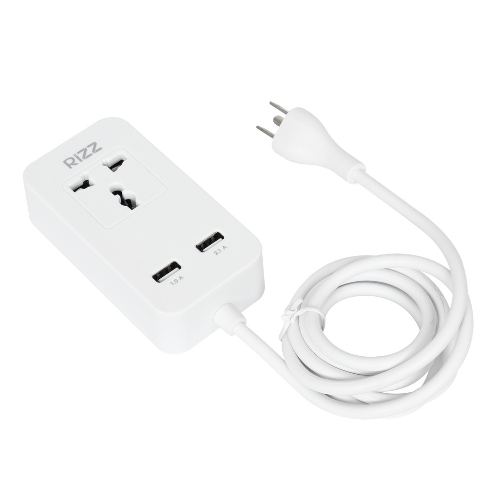 67aav ปลั๊กไฟ รางปลั๊กไฟ ปลั๊ก3ตา + 2 USB Charger 2.1A แบบพกพา สายยาว 1 ...