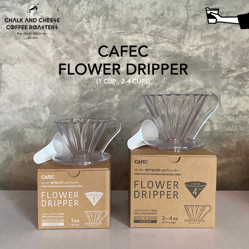 CAFEC FLOWER Dripper Cone Shape ดริปเปอร์พลาสติก Made in Japan | Shopee ...