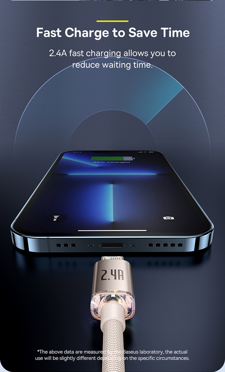 Baseus Original สาย USB สําหรับ 14 13 12 Pro Xs Max X Xr 8 7 Plus 2.4A ...