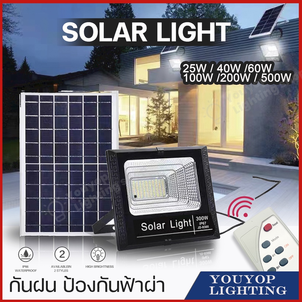 JDL Solar lights ไฟสปอตไลท์ ไฟโซล่า กันน้ำ ไฟ Solar Cell ใช้พลังงานแสงอาทิตย์ โซลาเซลล์ 25W 40W ...