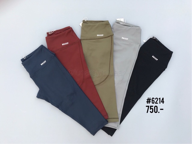 unizep กางเกงออกกำลังกายสามส่วน ผ้าnicolite เก็บกระชับสัดส่วน #6214 ...