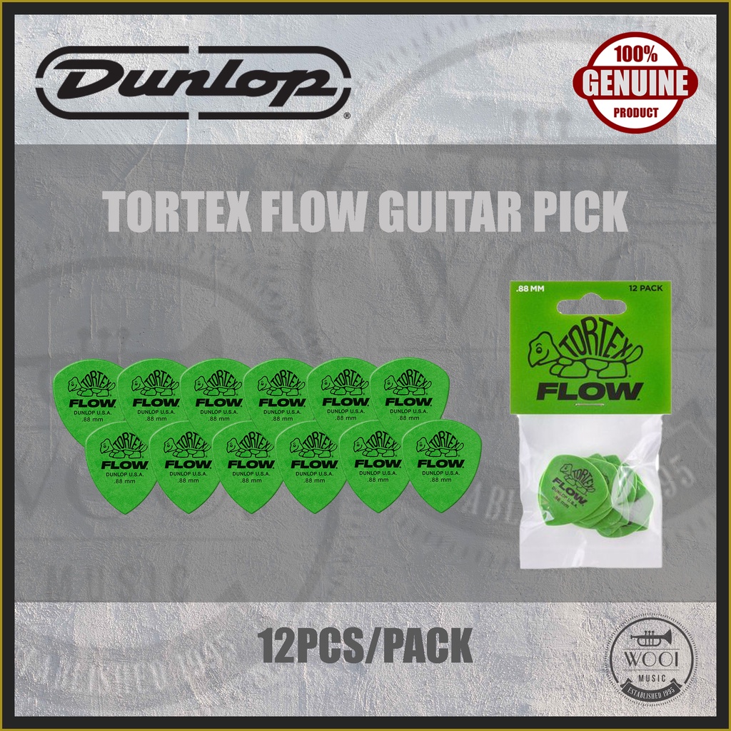 ปิ๊กกีตาร์ Jim Dunlop Tortex Flow (12 ชิ้น/แพ็ค) | Shopee Thailand