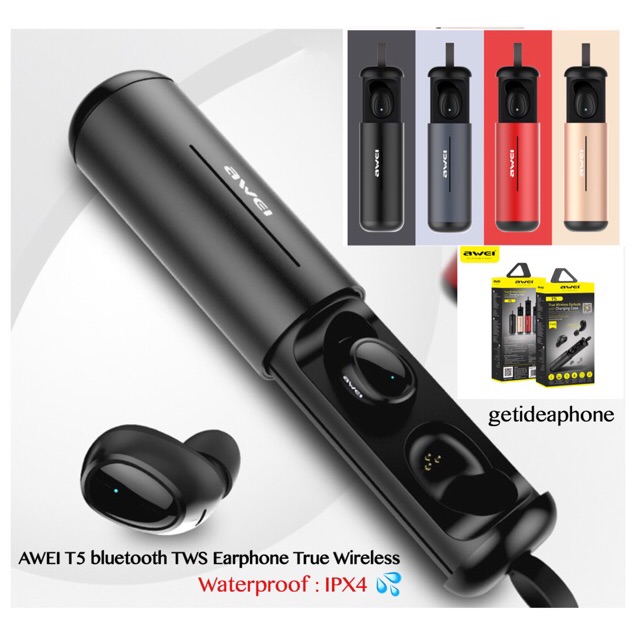 หูฟังบลูทูธ Awei T5 ของแท้ ระบบ bluetooth TWS Earphone True Wireless ...
