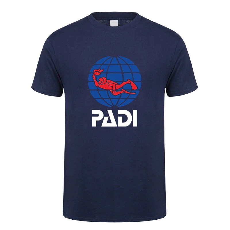 PADI T shirt เสื้อลำลองสำหรับบุรุษฝ้าย scuba driver padi เสื้อยืดฤดู ...
