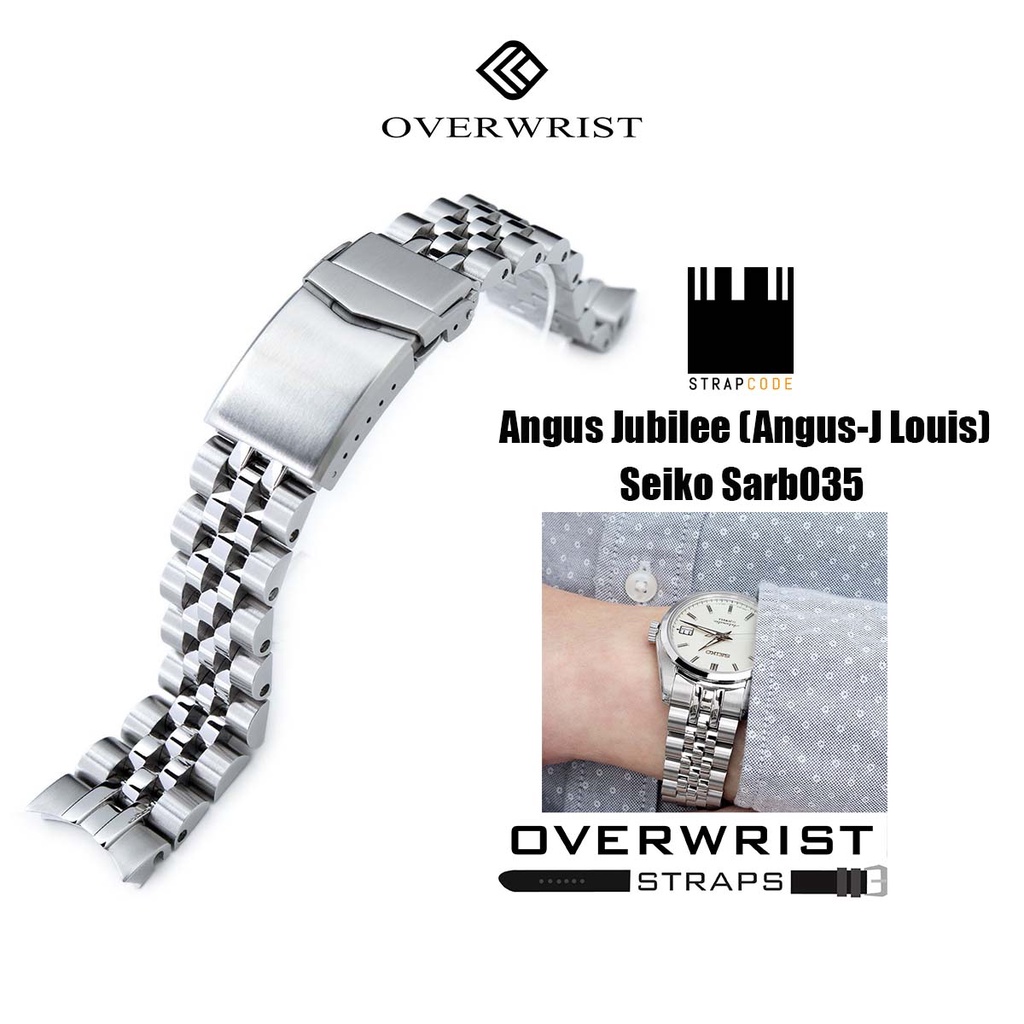 สายนาฬิกา strapcode angus jubilee (angus-j louis) for seiko sarb035 ...