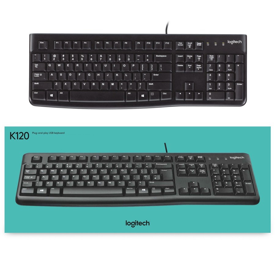 USB Keyboard LOGITECH (K120) Black คีย์บอร์ดแบบมีสาย USB สีดำ | Shopee Thailand