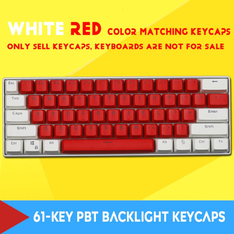 GPlanet เซ็ตปุ่มคีย์แคป 104 คีย์ PBT Backlight Keycaps ไฟลอด สำหรับคีย์ ...