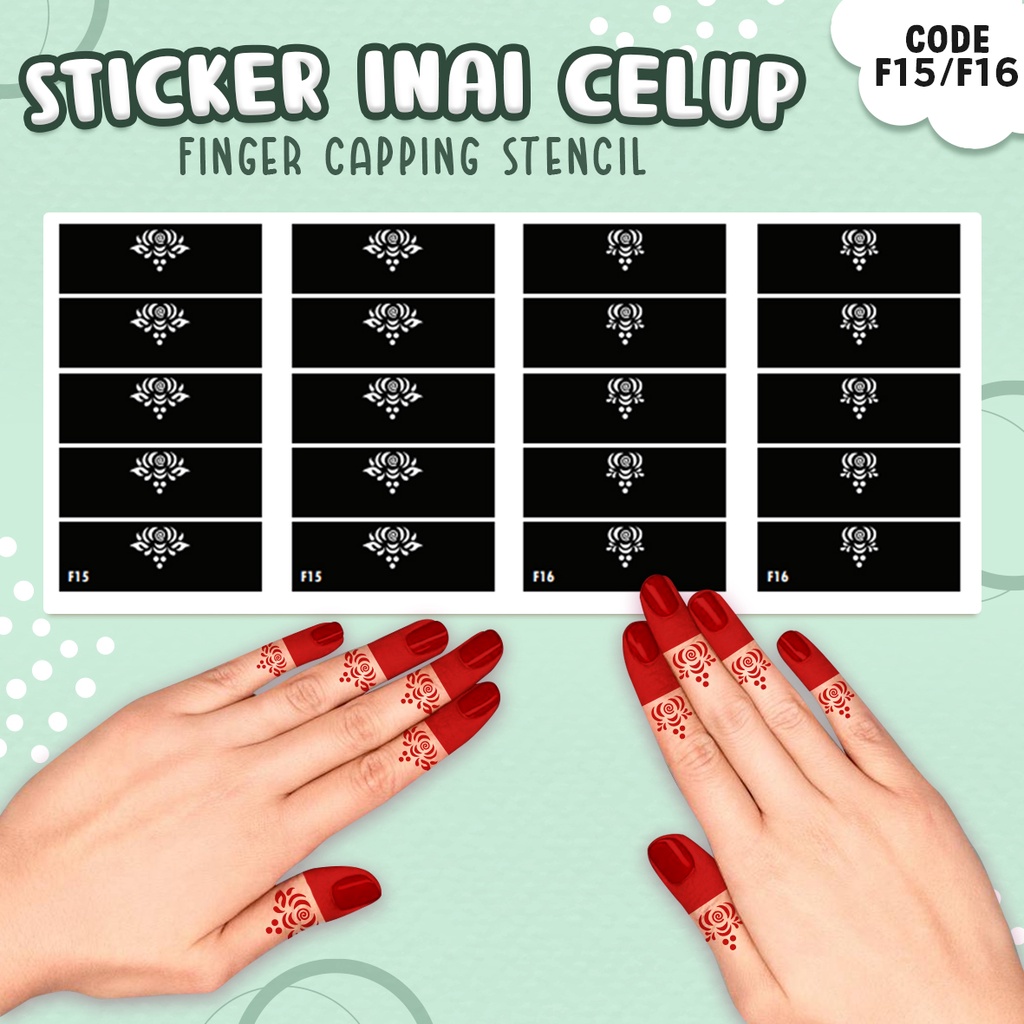 (20 กระปุก) สติกเกอร์ INAI CELUP / STICKER INAI JARI / FINGER HENNA ...