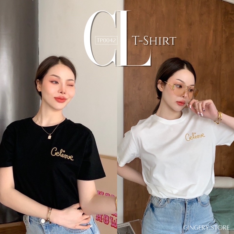 TP0042 : “CL T- Shirt” ตัวอักษรงานปัก | Shopee Thailand
