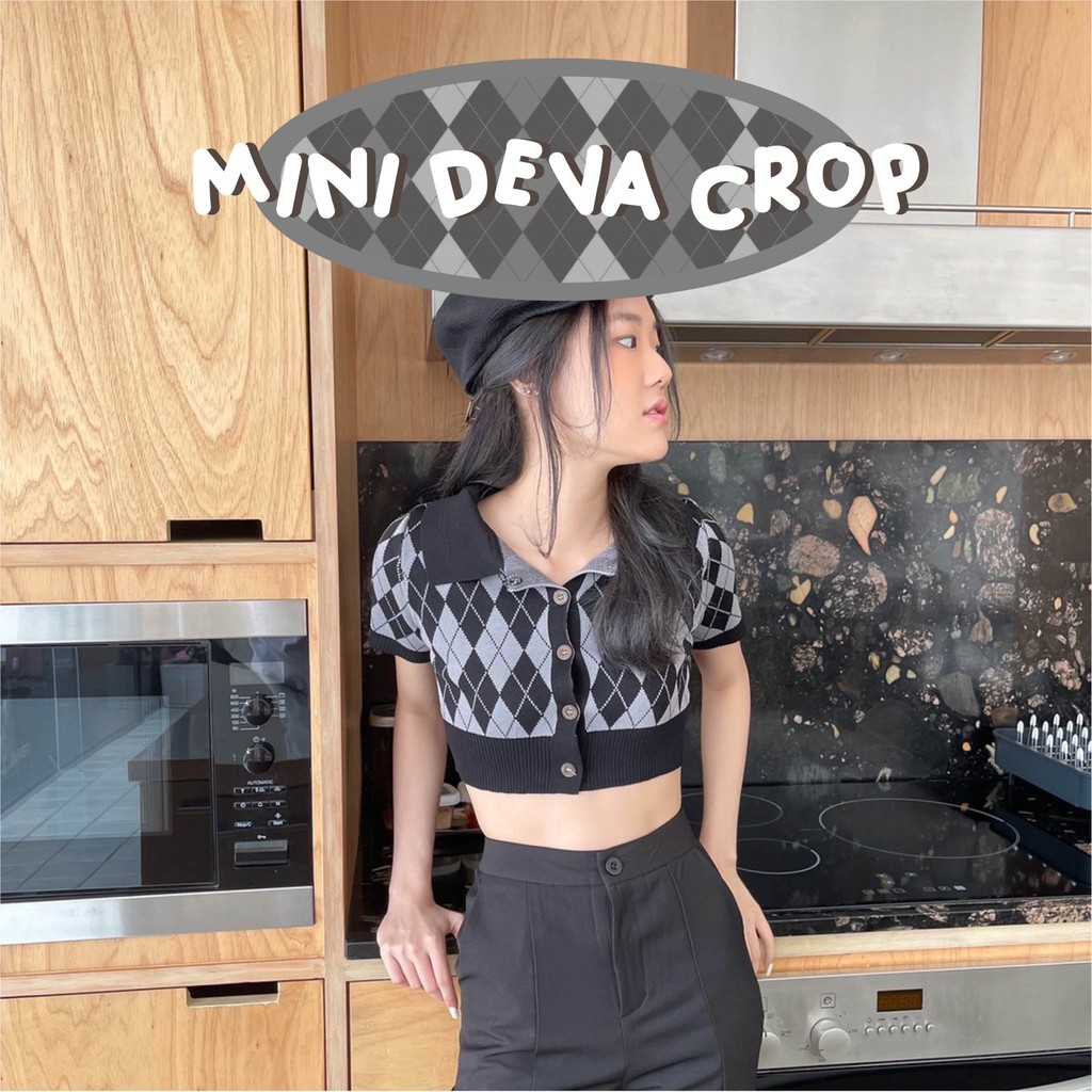 Choosedress A1662 Mini Deva crop เสื้อครอปไหมพรม | Shopee Thailand