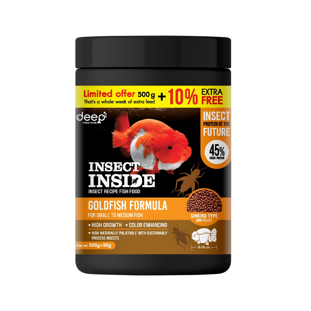 Deep Insect Inside อาหารปลาทองทุกสายพันธุ์ สูตรเร่งโต&เร่งสี เม็ดจมขนาด ...