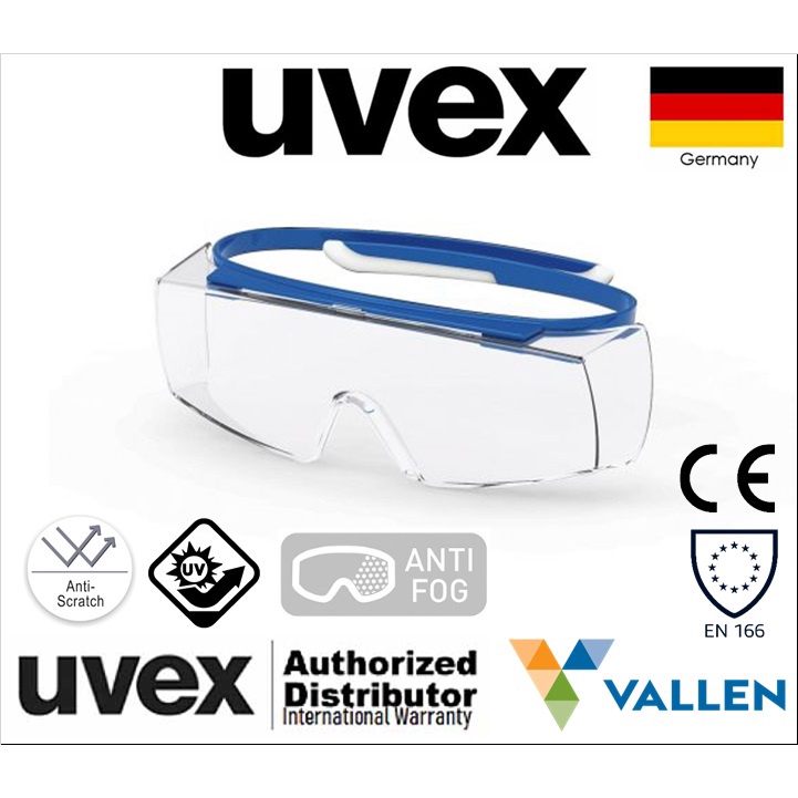 Uvex Super OTG Anti-Mist UV Over Specs, Clear Polycarbonate Lens | Shopee Thailand