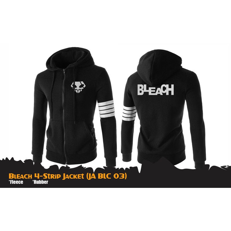 เสื้อแจ็กเก็ต มีฮู้ด ลายการ์ตูนอนิเมะ Bleach 4 แถบ (JA BLC 03) | Shopee Thailand