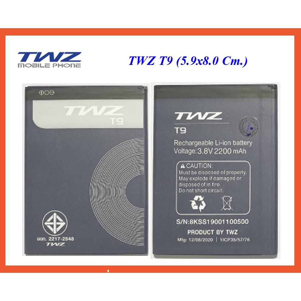 แบตเตอรี่ TWZ T9 (5.9x8.0 cm.) ของแท้ | Shopee Thailand