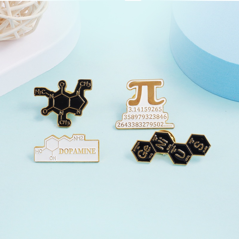 Creative Science Brooch Pin Chemical Symbol Enamel Pin Math Chemical ...